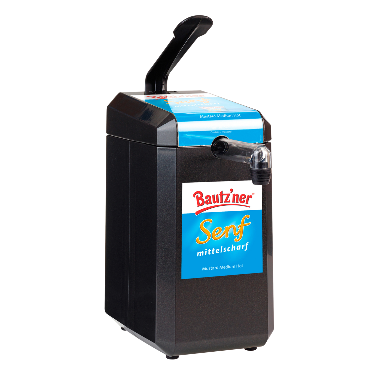 Dispenser mit Etikett - Bautz'ner mittelscharfer Senf
