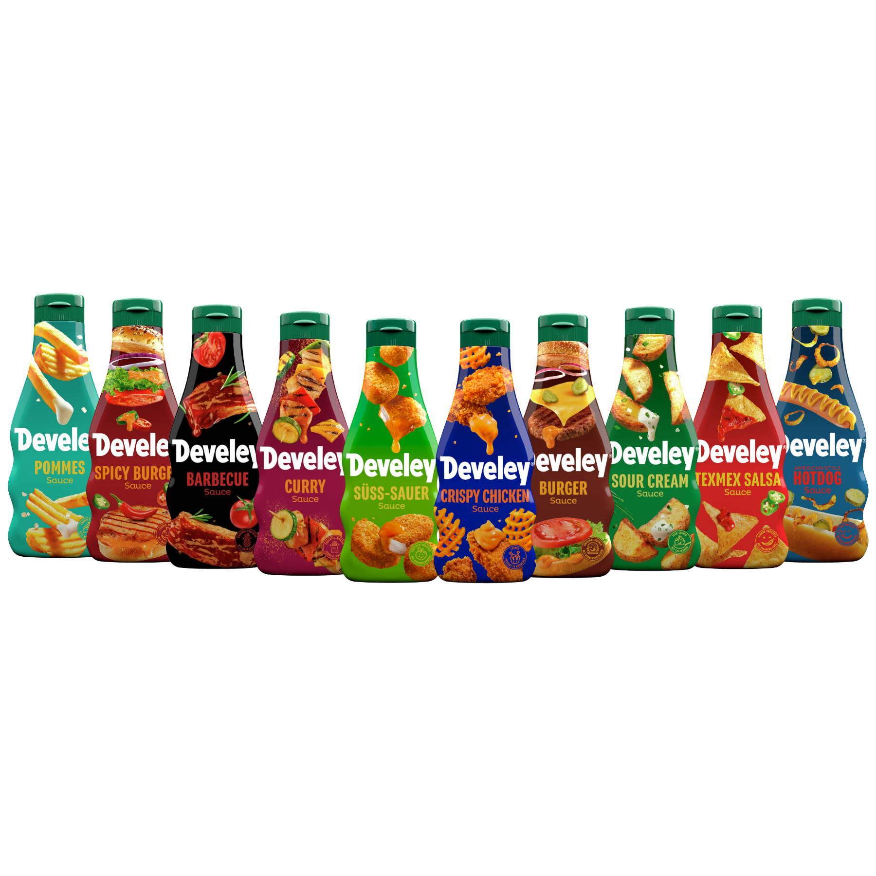 Develey Set mit allen Saucen, die Develey in 250 ml zu bieten hat ...
